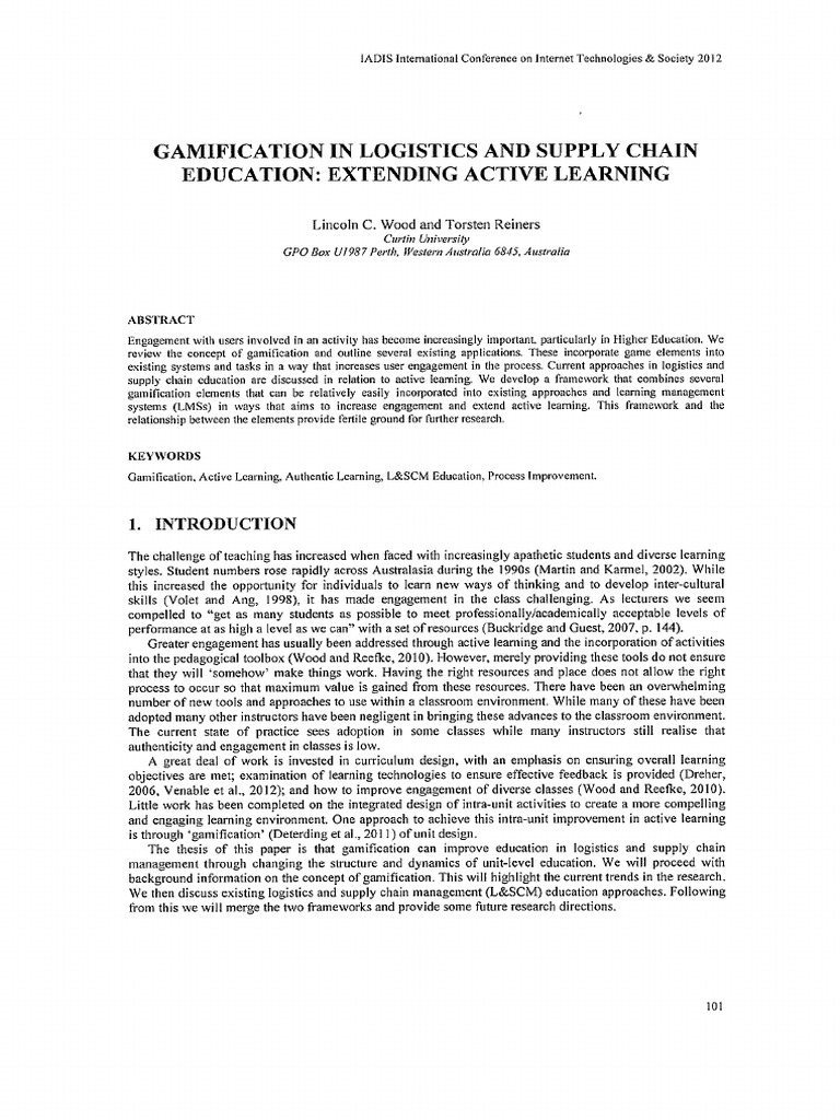 Gamification in Logistics Paper | PDF