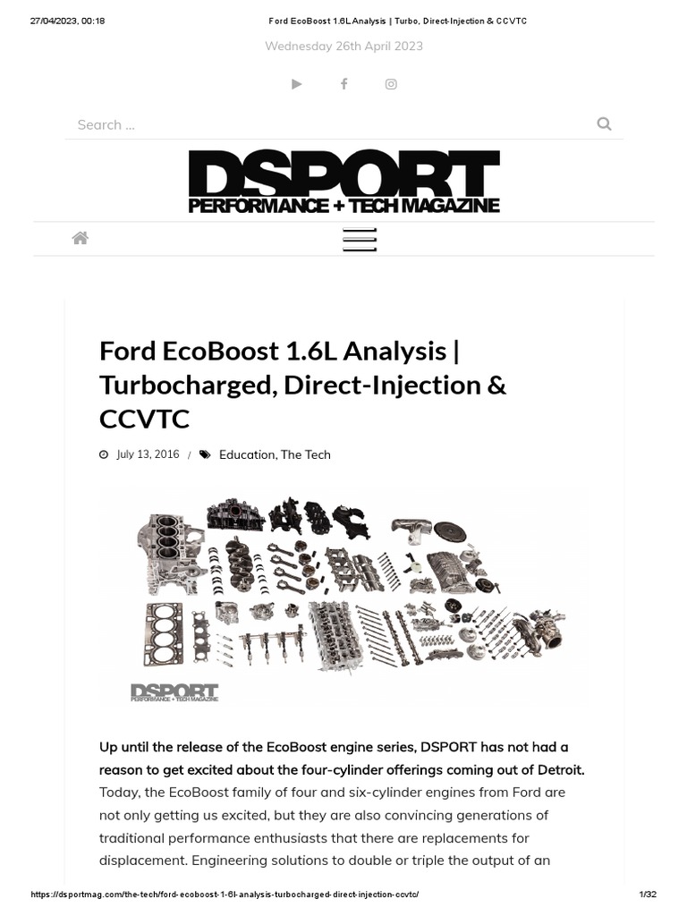 Ford EcoBoost 1.6L Analysis - Turbo, Direct-Injection & CCVTC | PDF ... Ford EcoBoost 1.6L Analysis - Turbo, Direct-Injection & CCVTC | PDF ...