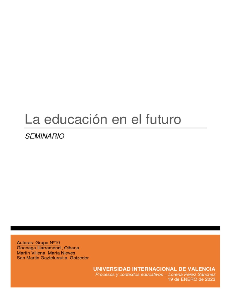 La Educación en El Futuro | PDF | Aprendizaje | Maestros