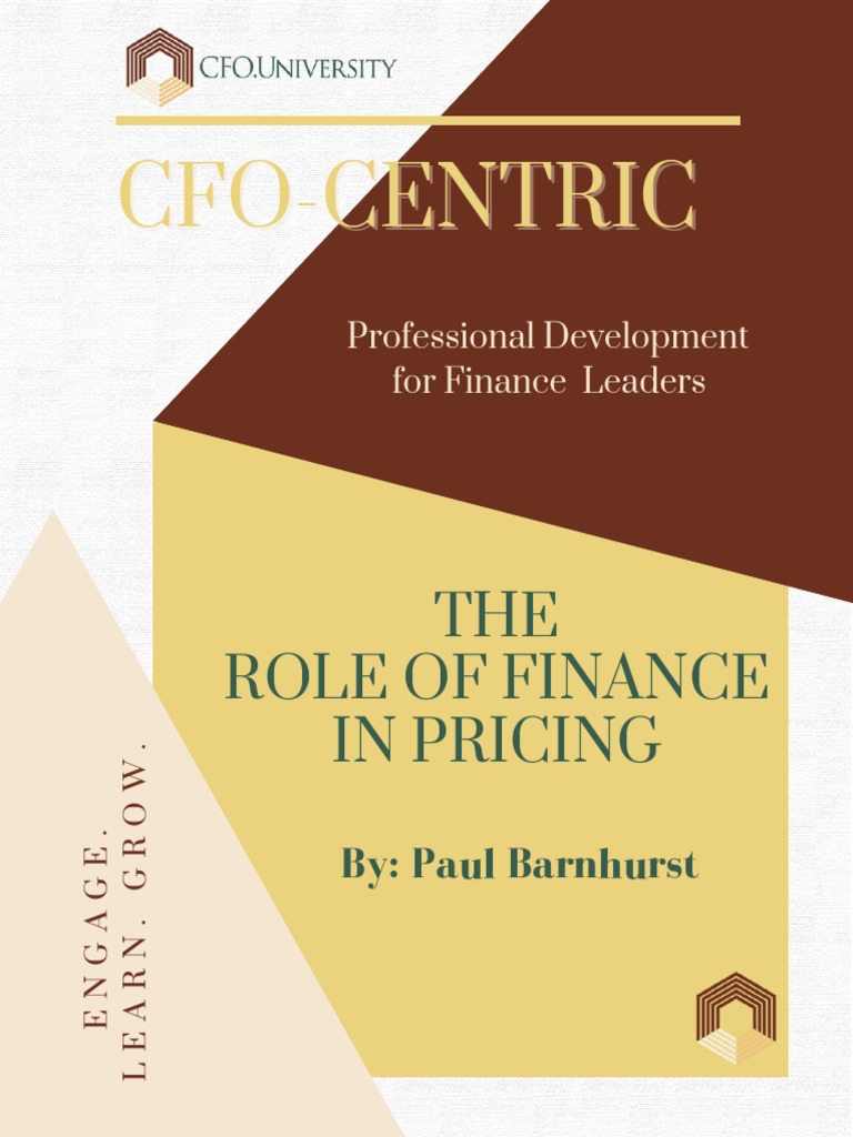 The Role of Finance in Pricing | PDF | Pricing | Chief Financial Officer
