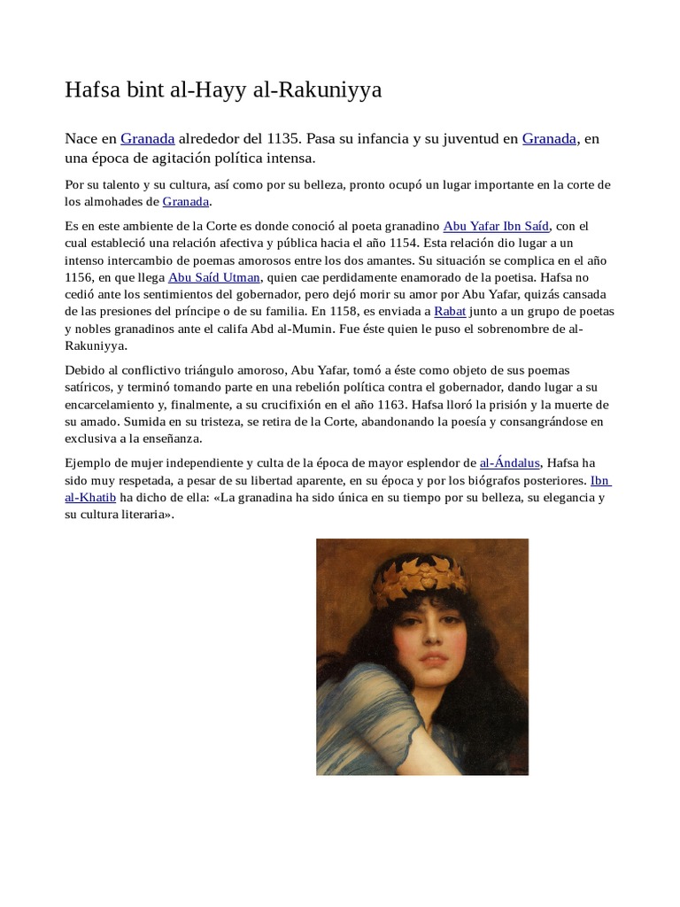 Vida y legado de Hafsa al-Rakuniyya | PDF