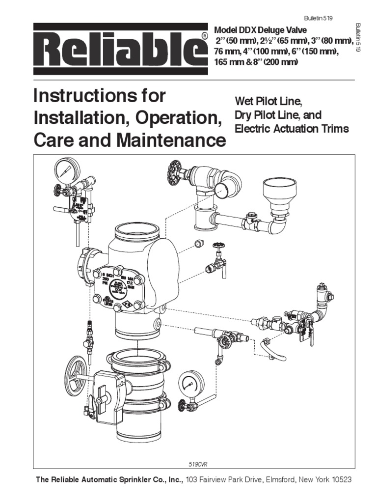 Reliable Model DDX Delugeventtiilit DN50 200 Käyttöohjeet en | PDF