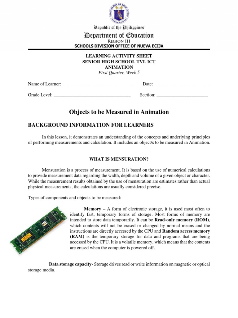 SHS TVL Ict Animation Week 5 - Objects To Be Measured - Melita Pascua ...