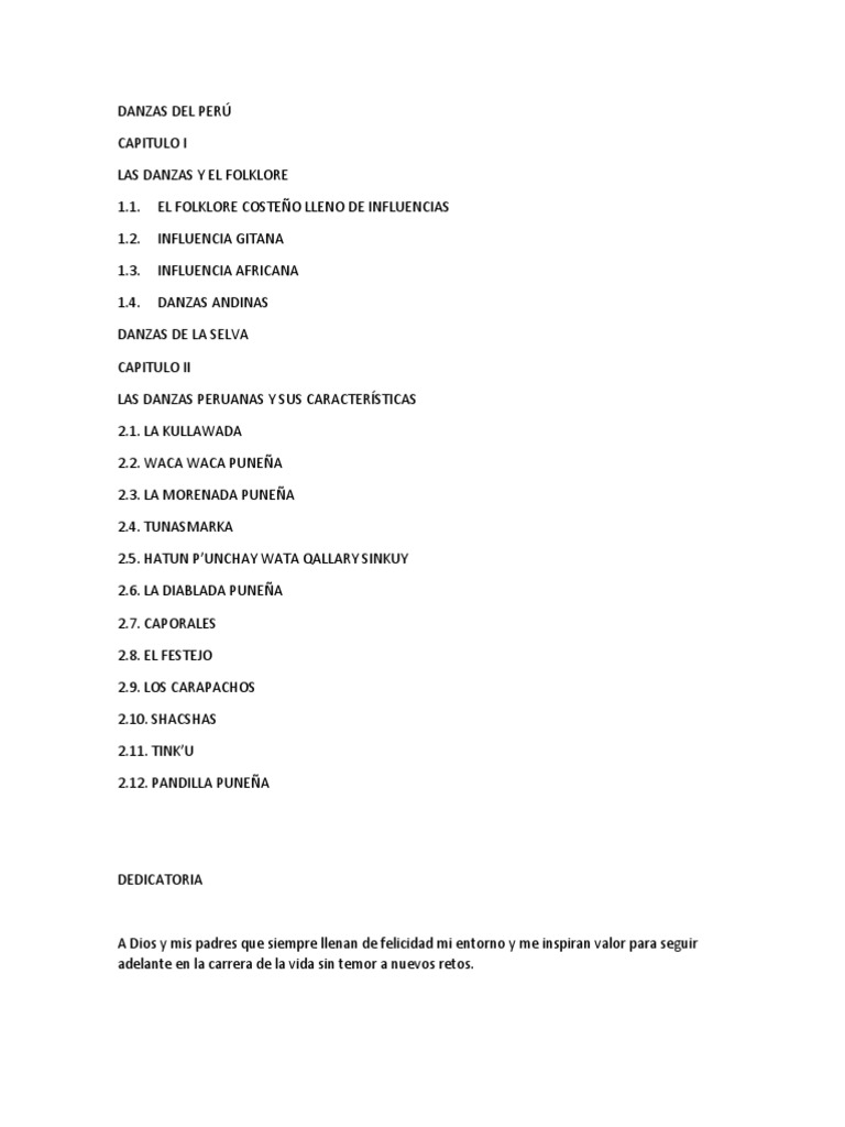 Danzas Del Perú Pdf