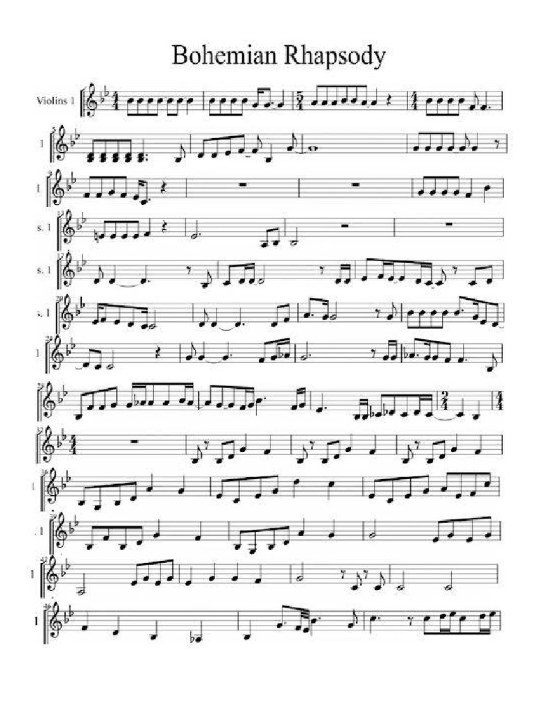 Violin 1-Bohemian Rhapsody | PDF