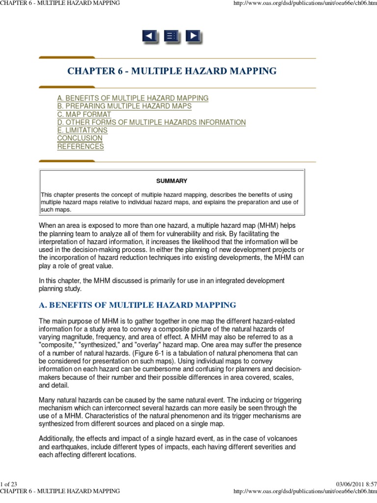 Mapping Multiple Hazards: Benefits and Preparation of Comprehensive ...
