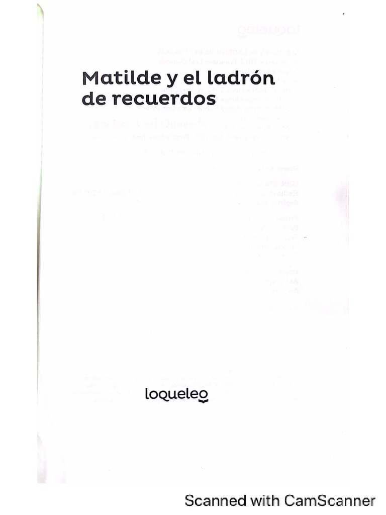 libro Matilde y el ladrón de recuerdos | PDF
