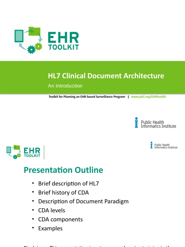 HL7 CDA Guide for EHR Surveillance | PDF | Business | Computers
