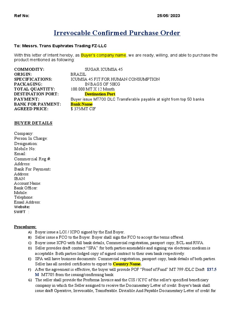 ICPO Sugar ICUMSA 45 | PDF