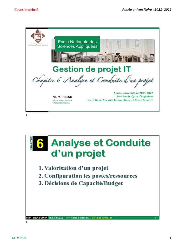Chp6 GP IT 2021 2022 1 | PDF | Gestion de projet | Budget