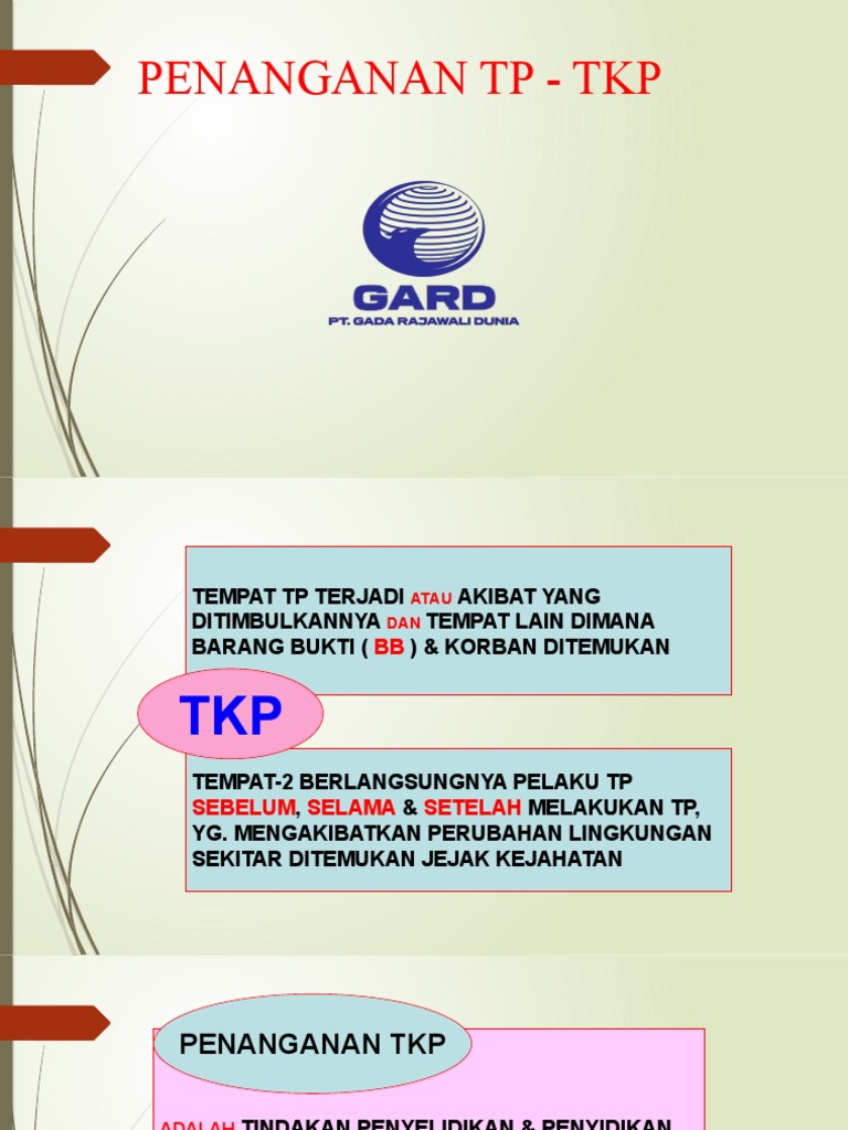 Penanganan TP - TKP - Singkat | PDF