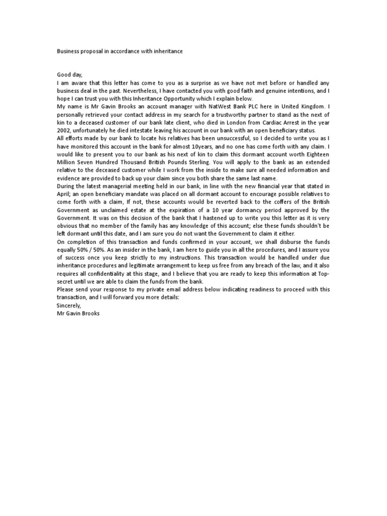 Inheritance Bank Proposal | PDF | Justice | Crime & Violence