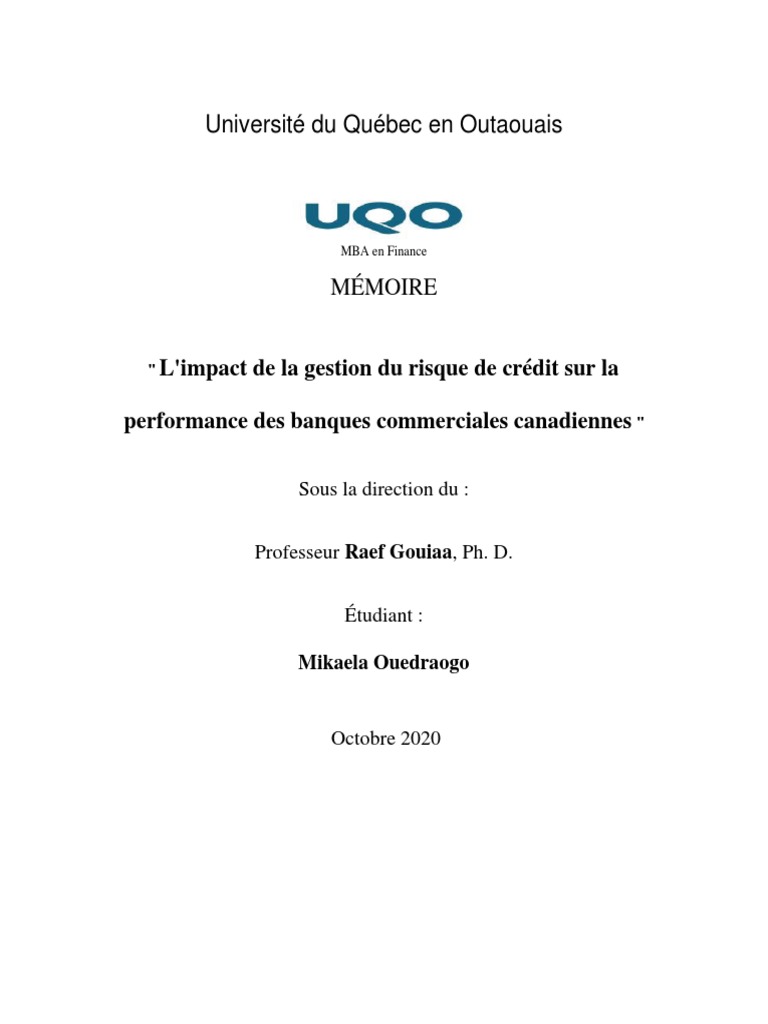 Impact Gestion Risque Crédit Banques CA | PDF