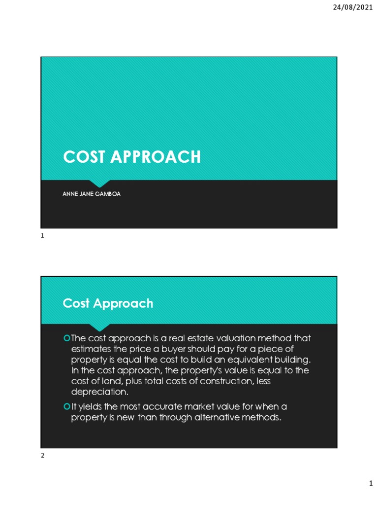 Cost Approach | PDF Cost Approach | PDF
