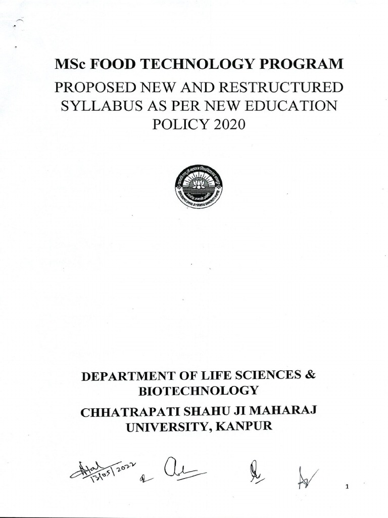 MSC Food Technology | PDF