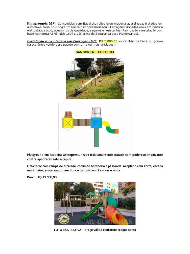Equipamentos de Playground | PDF