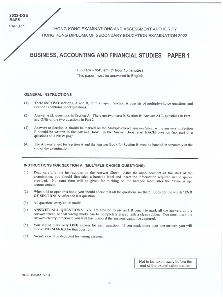 2022 Hkdse Paper 1 and Q - A | PDF