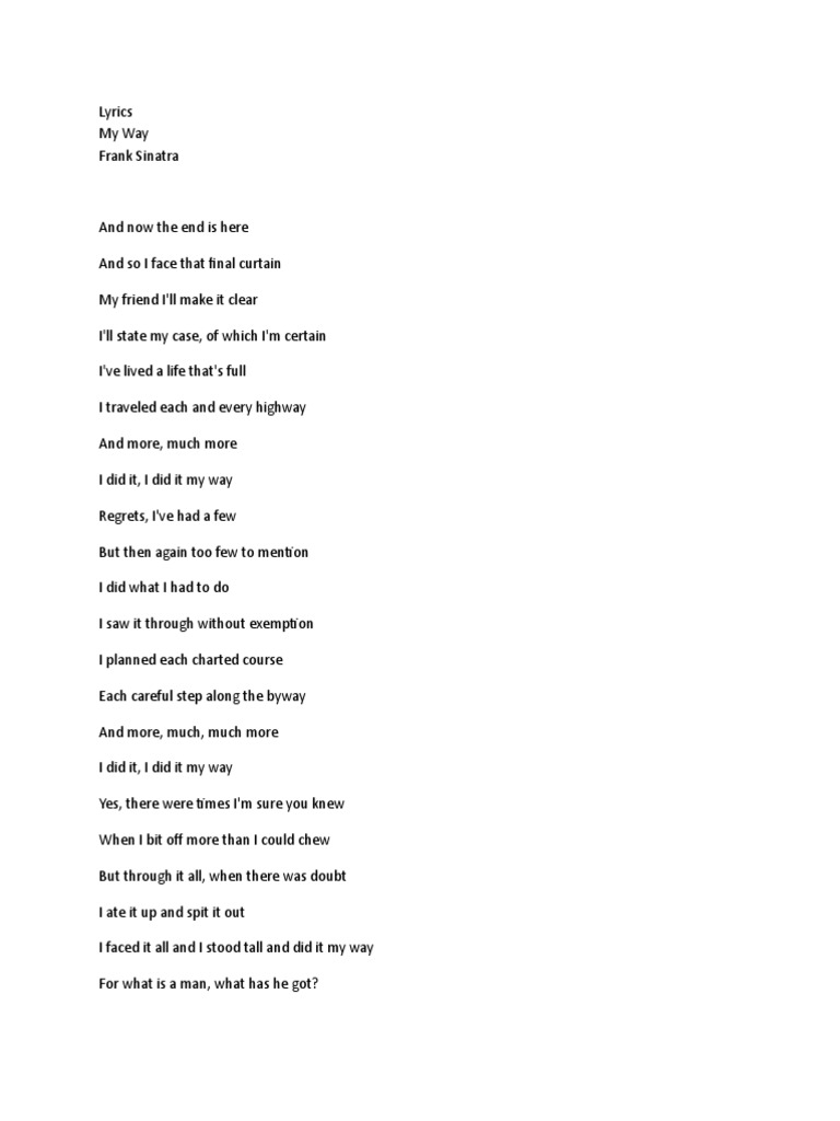 Sinatra My Way | PDF