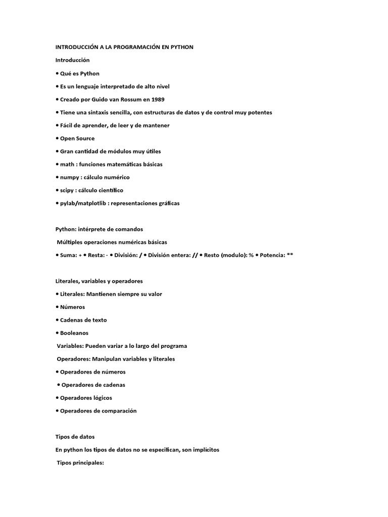 Introducción A La Programación en Python | PDF | Python (lenguaje de ... Introducción A La Programación en Python | PDF | Python (lenguaje de ...