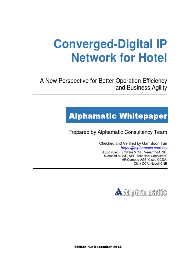 Alphamatic Converged Digital IP Network For Hospitality v1 2 Final | PDF | Computer Network | Backup
