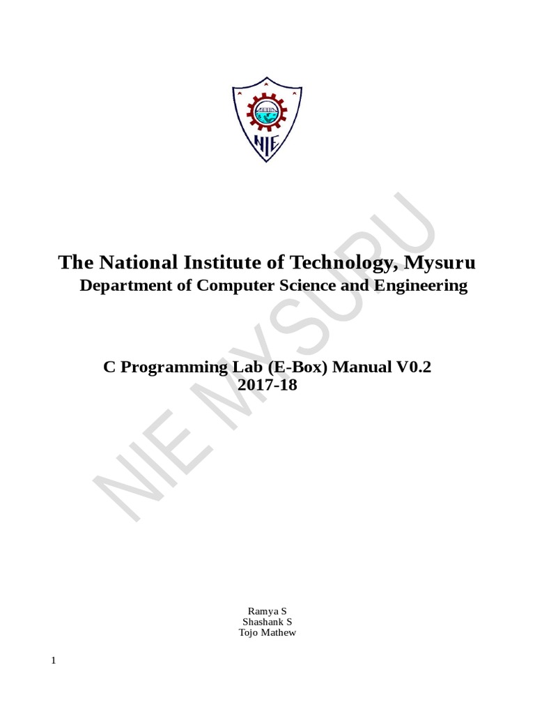 C Programming Lab Manual (2018-19) V0.2 | PDF | Variance | Matrix (Mathematics)