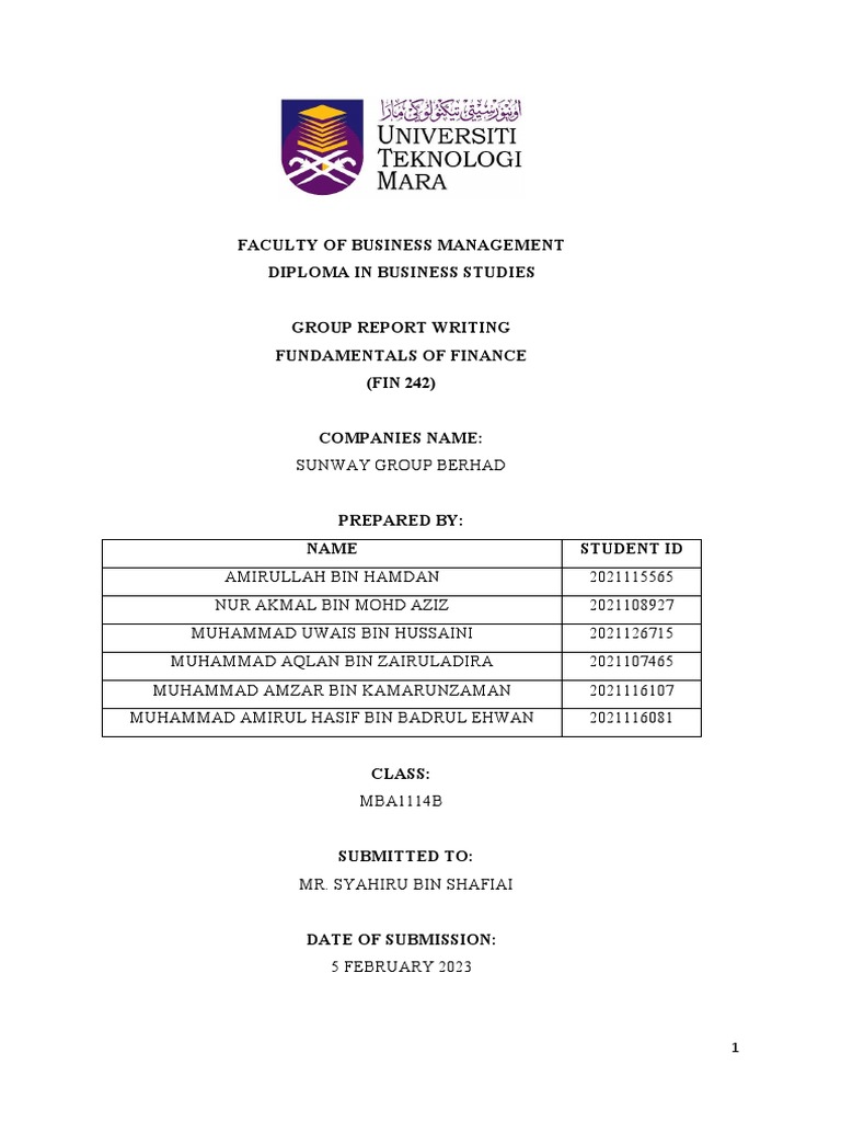 Group Written Report (Sunway Berhad) | Download Free PDF | Bonds (Finance) | Revenue
