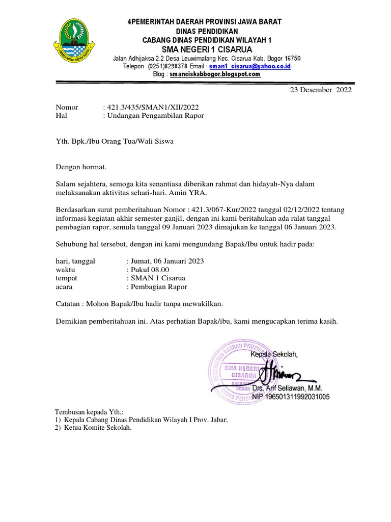 Surat Pemberitahuan | PDF