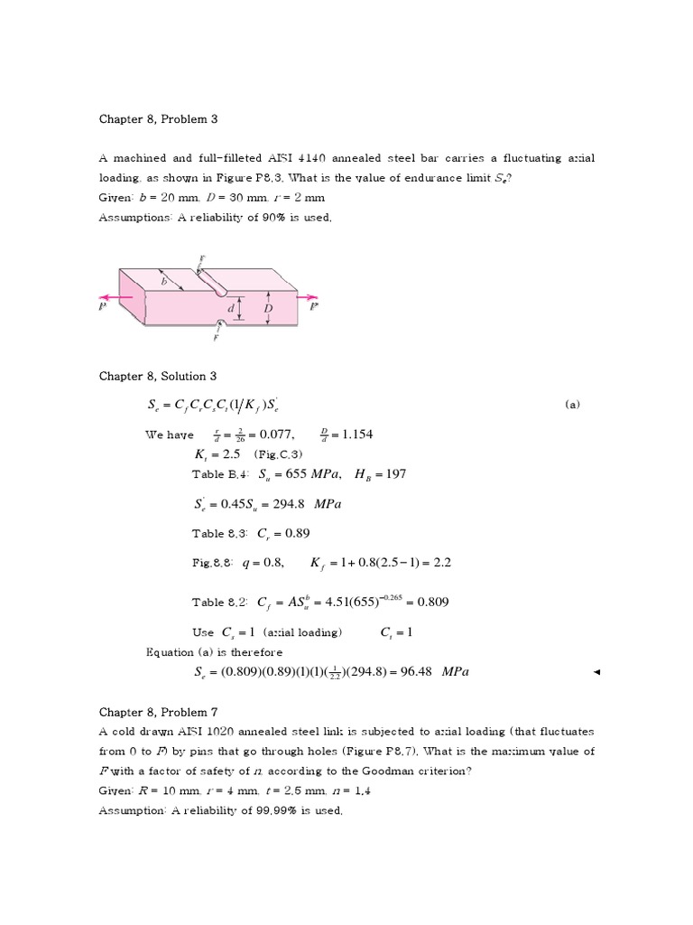 Endurance Limit Calculations for Steel Bars | PDF | Stress (Mechanics ...