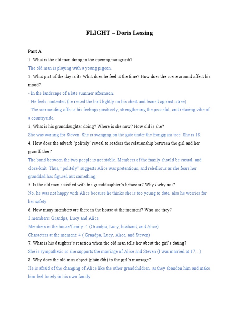"Analysis of Doris Lessing's 'Flight'" | PDF | Psychology