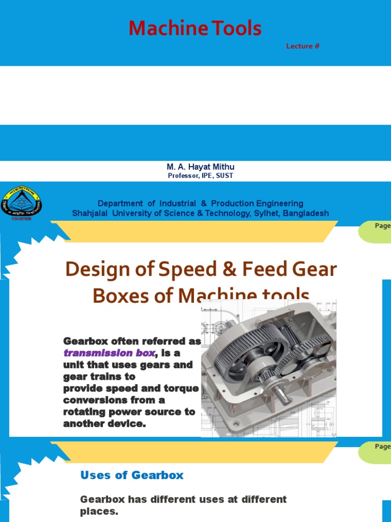 5. Design of speed and feed gear boxes.pptx | PDF | Manual Transmission ...