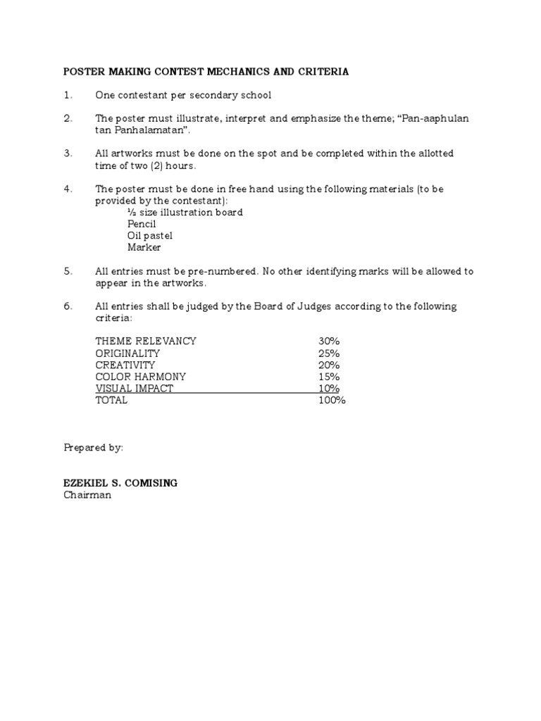 POSTER-MAKING-CONTEST-MECHANICS-AND-CRITERIA (1) | PDF