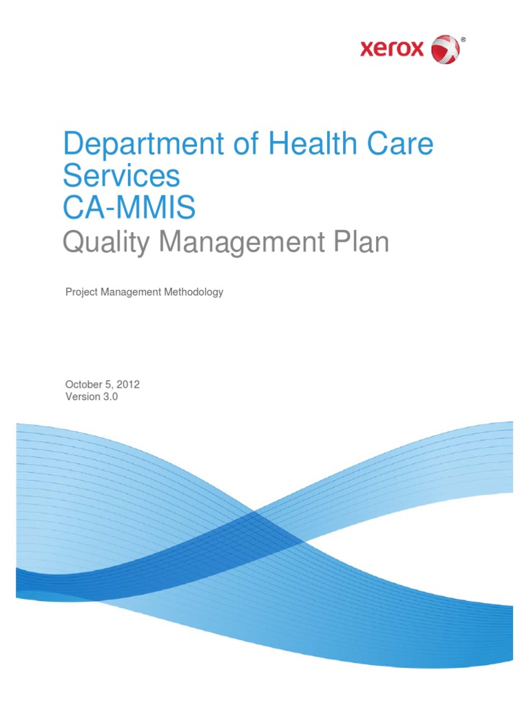 DHCS CA MMIS QualityManagementPlan | PDF | Quality Assurance | Quality Management