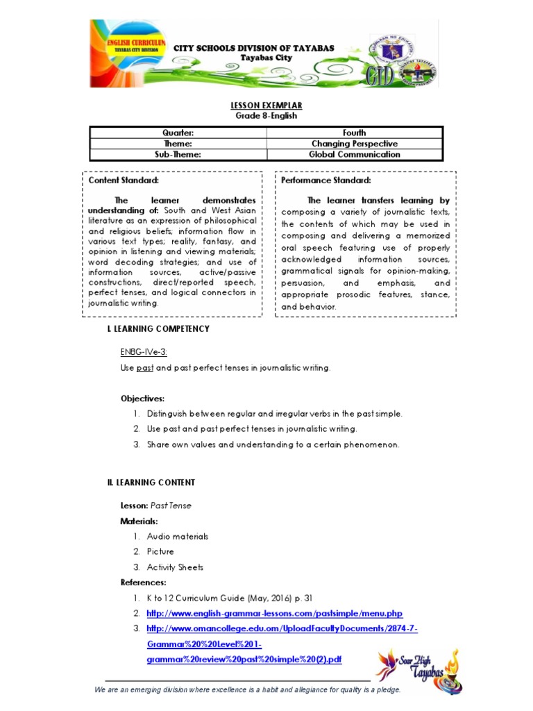 DLL 7 | PDF | Grammatical Tense | Grammar