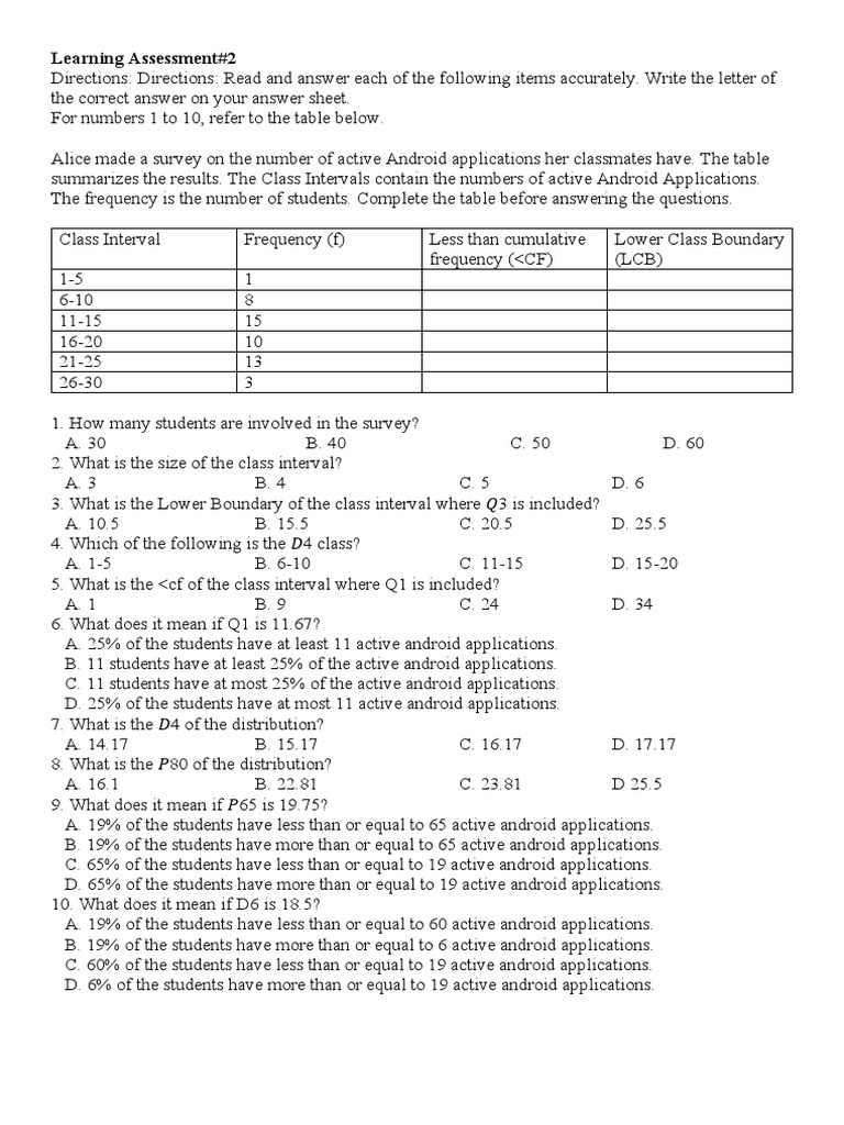 La2-Measures of Position - Grouped Data | PDF