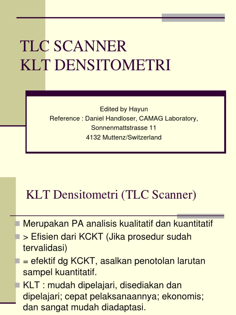 TLC Scanner: Qualitative & Quantitative Analysis | PDF