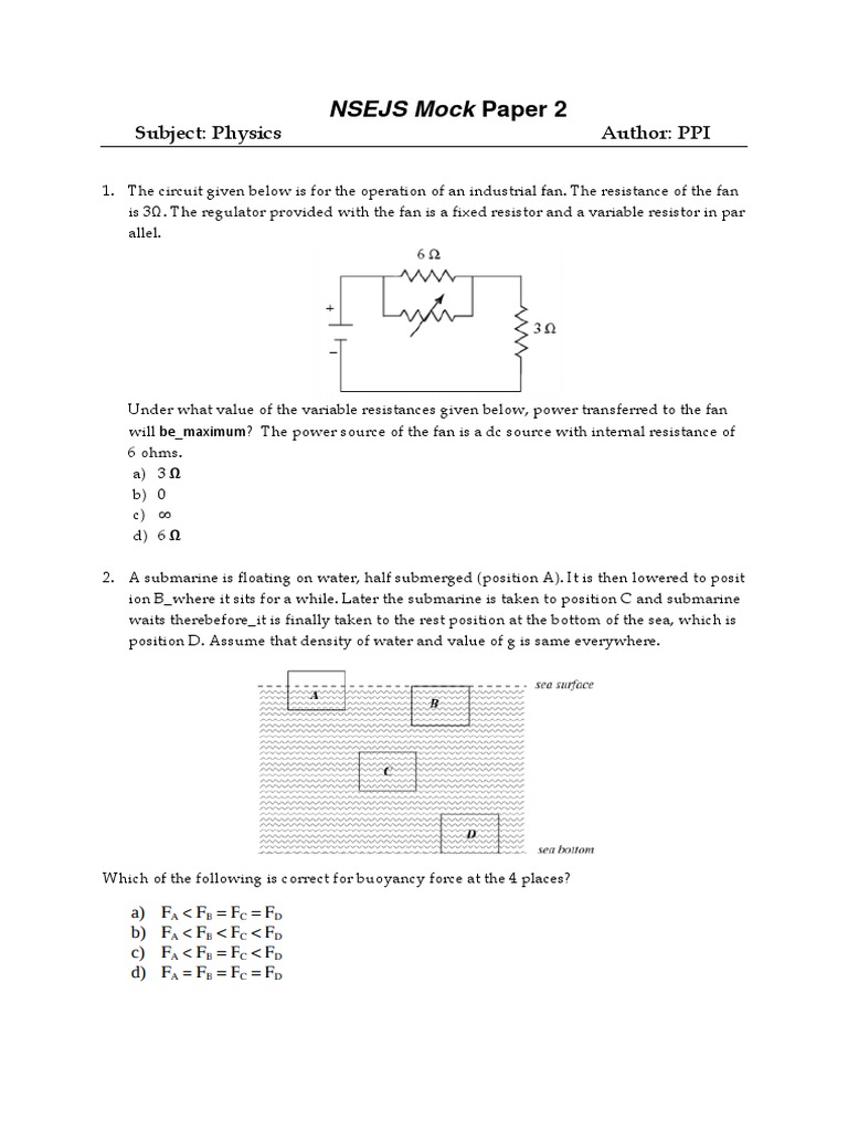 NSEJS Paper 2 | PDF | Teaching Methods & Materials | Technology ...