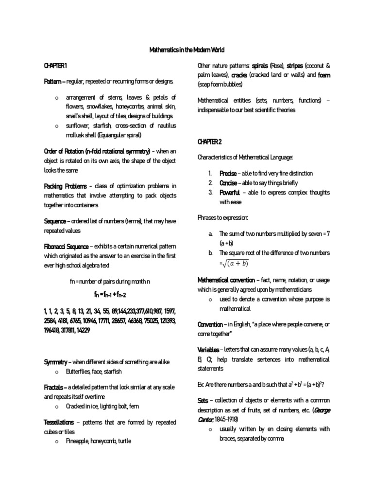 Mathematics in The Modern World Reviewer | PDF | Mathematical Proof ...
