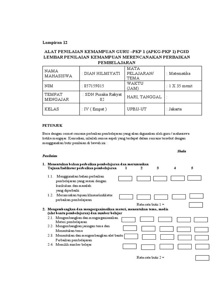 Format Apkg 1 Dan 2 PKP Universitas Terbuka Ut Terbaru | PDF