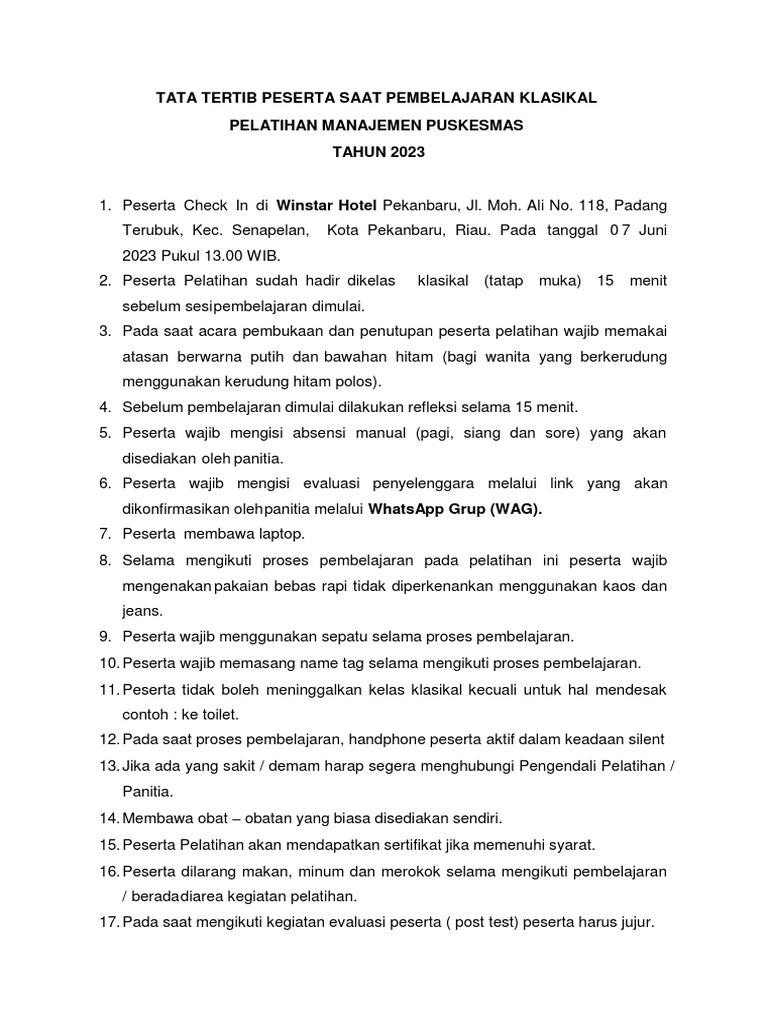 Tata Tertib Peserta | PDF