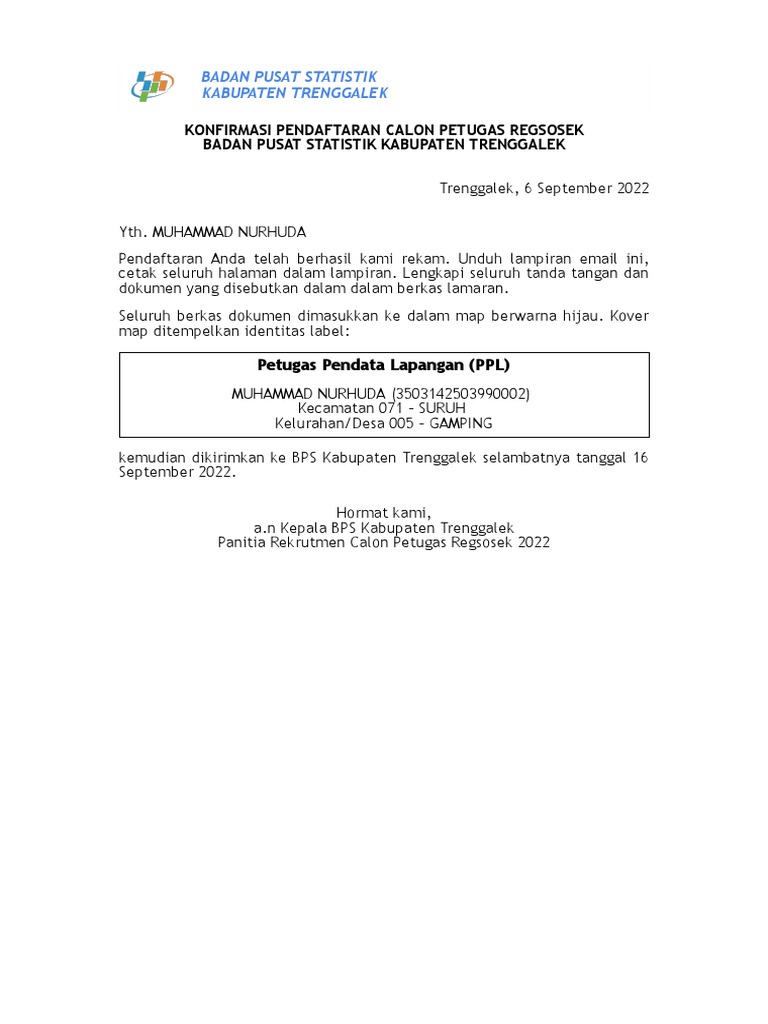 Berkas Pendaftaran Muhammad Nurhuda | PDF
