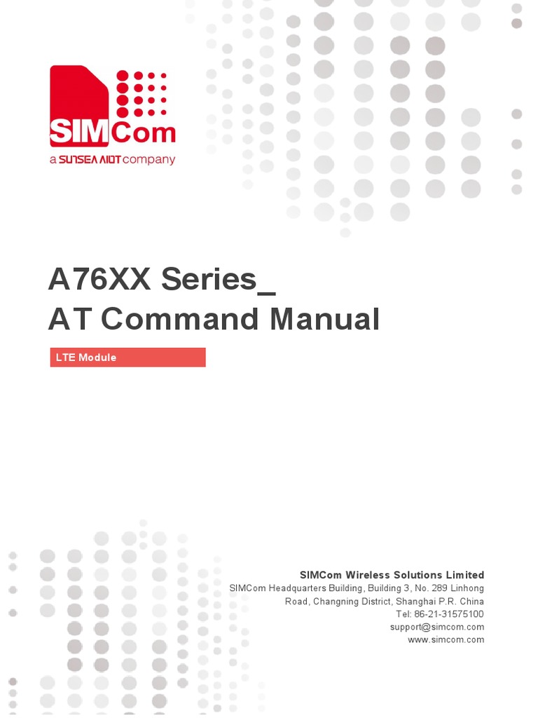 A76XX Series at Command Manual V1.09 | PDF | Intellectual Works | Telecommunications