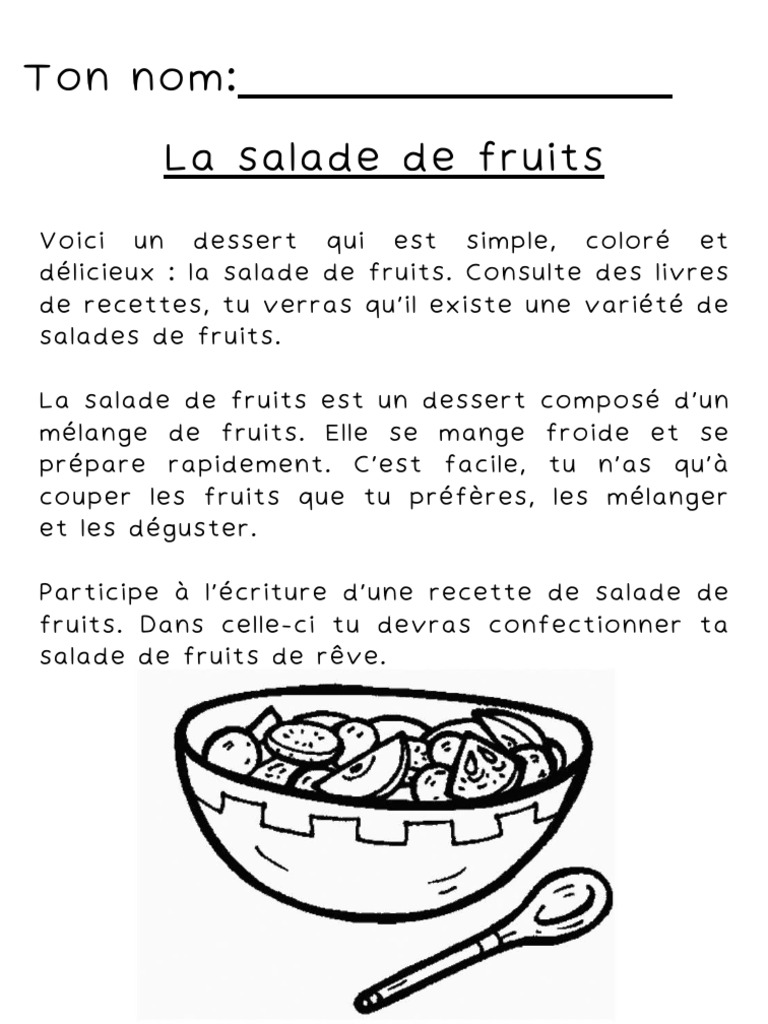 Salade de Fruits | PDF