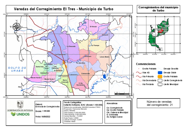 Mapa de Veredas del Corregimiento El Tres | PDF | Cartografía