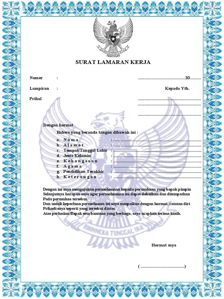 Surat Lamaran Kerja | PDF