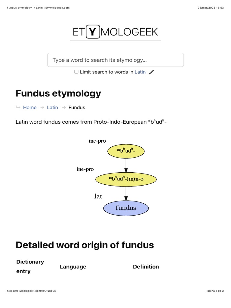 Fundus Etymology in Latin | PDF