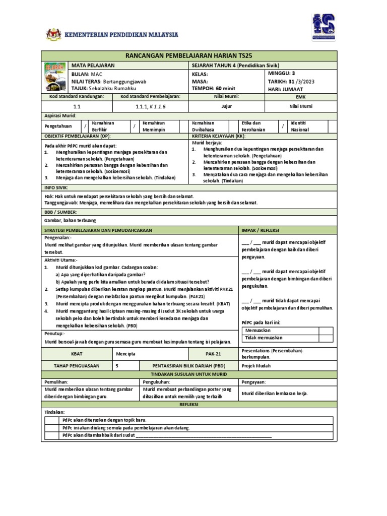 Sej THN 4 TS25 (M2) (Psvk-Mac 2022) | PDF