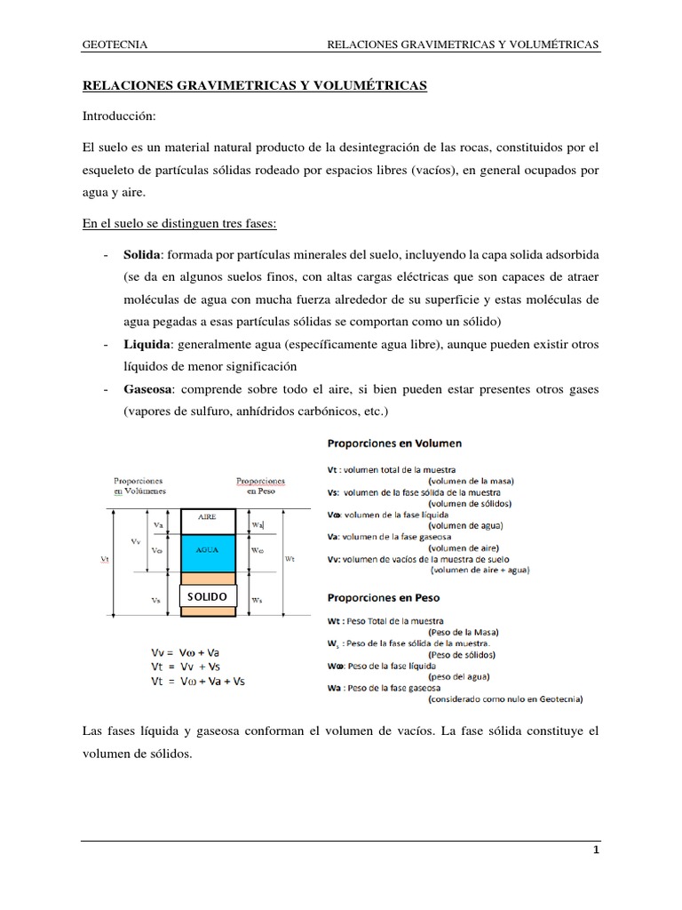 Clase 4.relaciones Gravimétricas y Volumétricas | PDF
