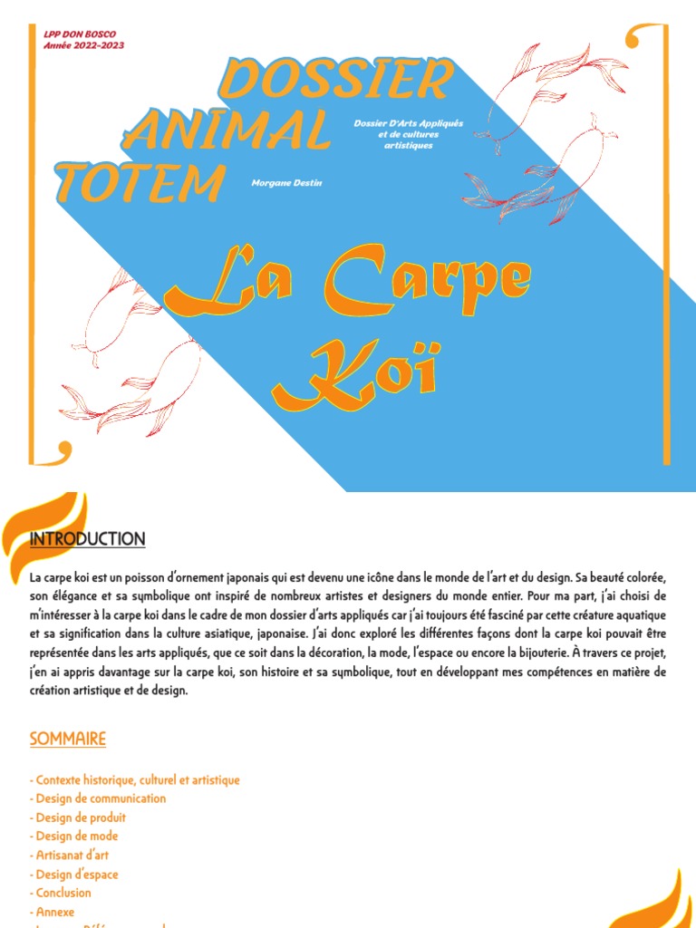 Dossier sur la Carpe Koi en Arts Appliqués | PDF