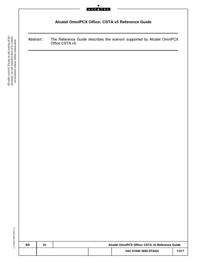 Csta v5 Reference Guide-Ed1 | PDF | Information Retrieval | Telecommunications