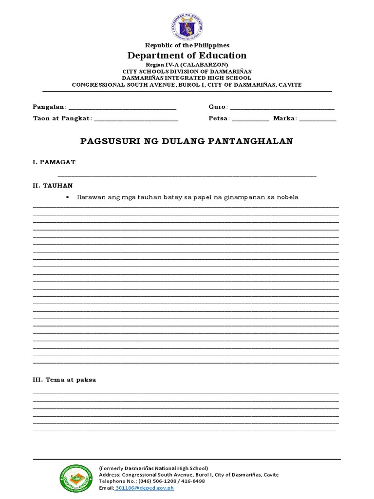 Suring Dulang Pantanghalan Template | PDF | Philippines